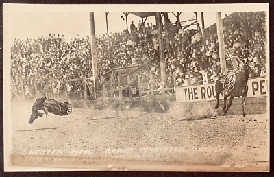 RODEO Real Photo Postcard RPPC~CHESTER MYERS ROPING PENDLETON OREGON ...