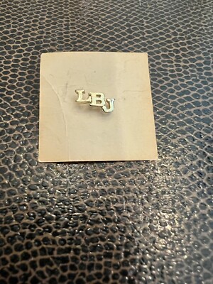 LBJ Campaign Lapel Pin Silver Tone Initials 1964 Democrat Lyndon B ...