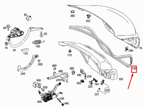 MERCEDES-BENZ C W205 Rear Trunk Lid Sealing Frame A2057500098 NEW ...