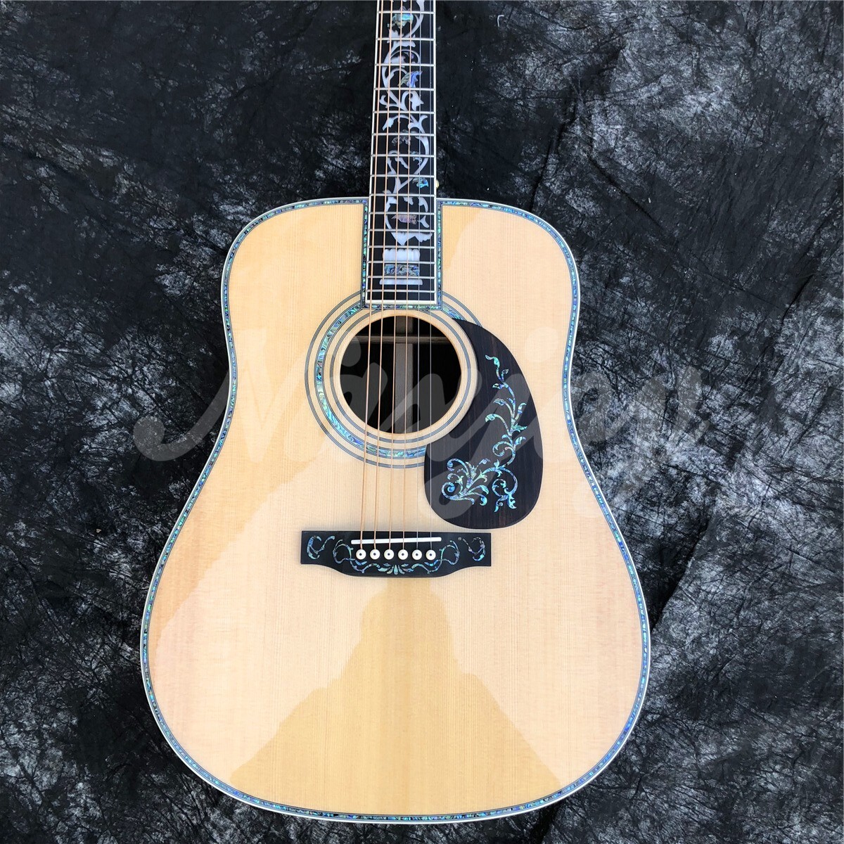 41 Inch Acoustic Guitar Tree Of Life Inlays Ebony Fingerboard Rosewood ...