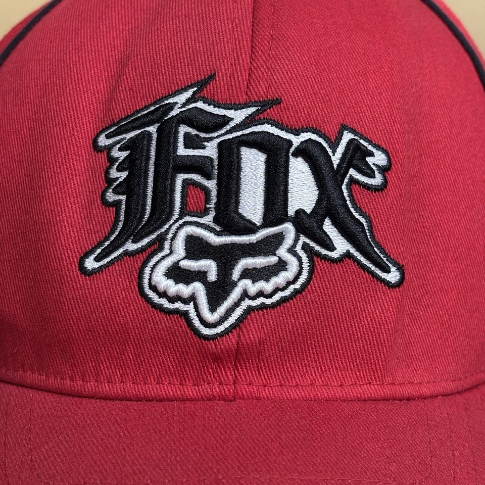 Fox Racing Hat Cap Fitted Mens Small Red Flexfit Embroidered Logo S/M ...