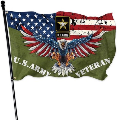 U.S. Army Veteran Flag 3x5 Ft Outdoor American Eagle Military Flag ...