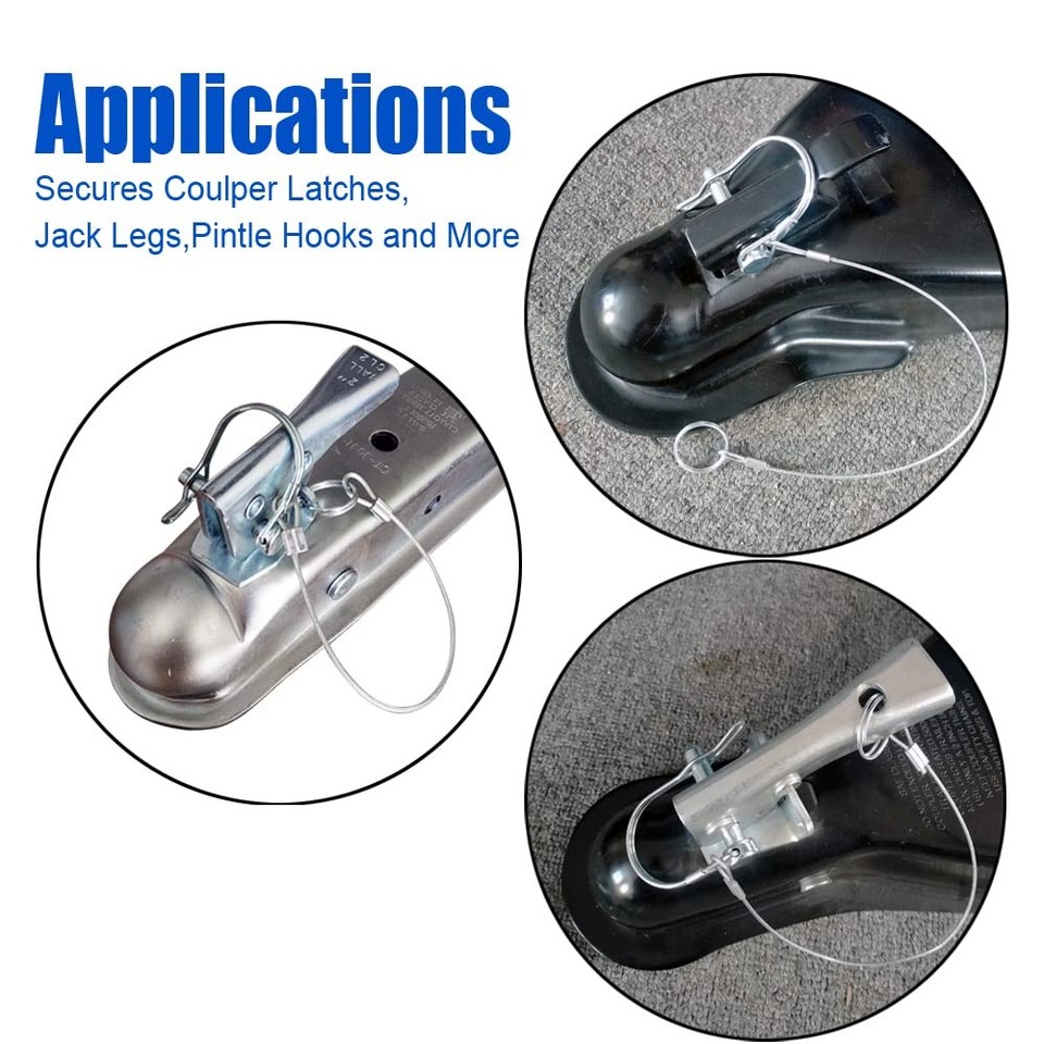 10Pcs Trailer Coupler Pin 5/16X 1-3/4（Wxl） Prevents Loss Trailer Hitch ...