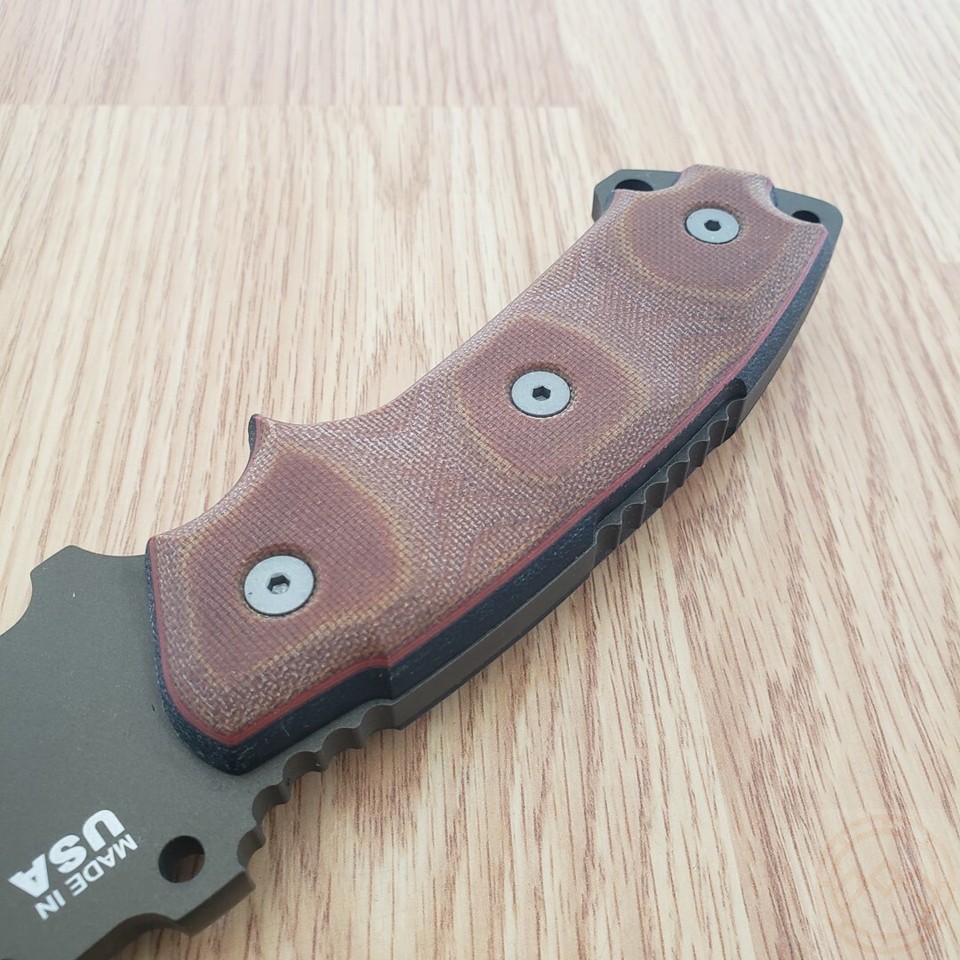 TOPS Eagle Fixed Knife 7.63" Sawback 1095HC Steel Tanto Blade Tan ...