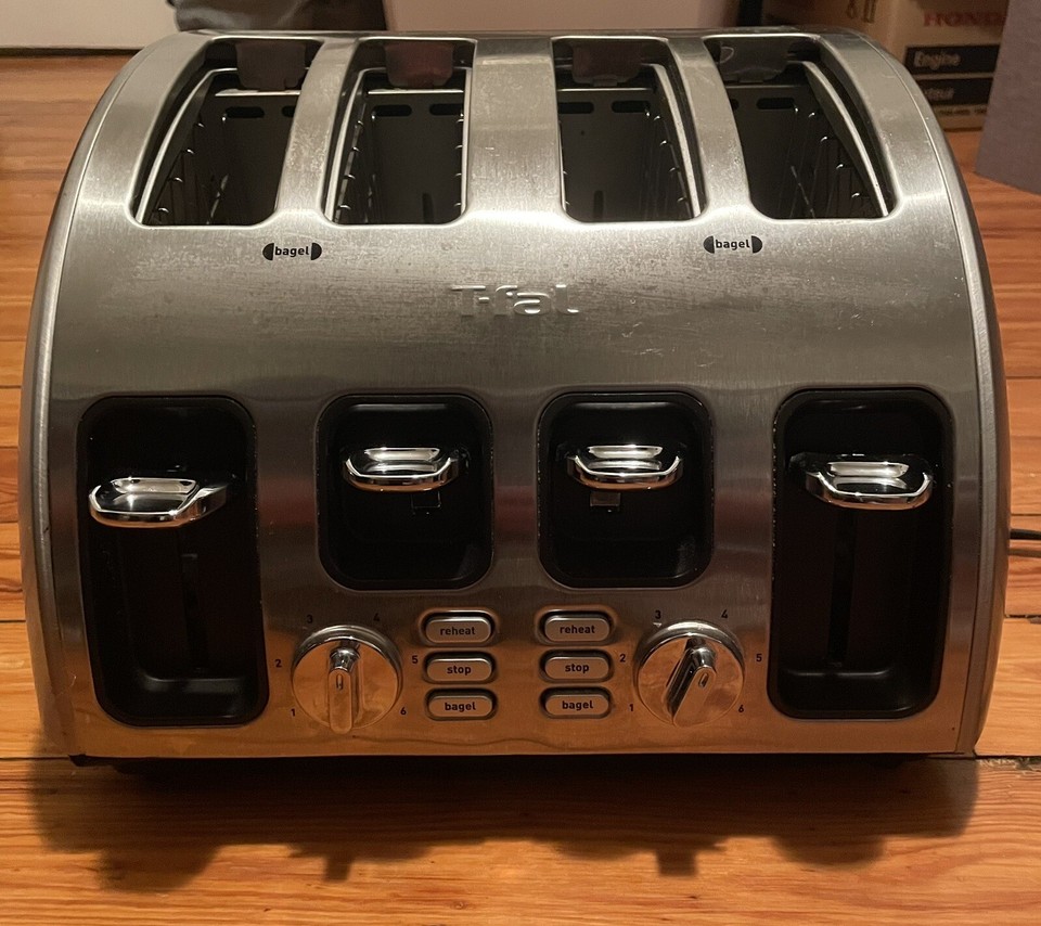 T-FAL Avante Variable Browning Toaster 4 Slice Bagel Wide Slot Tested ...