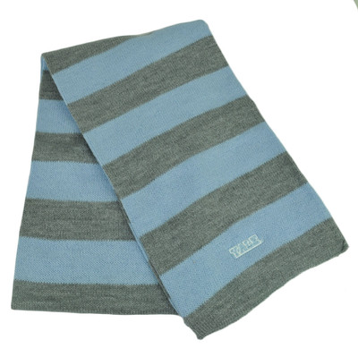 NCAA Yale Bulldogs Striped Scarf Womens Ladies Gray Baby Blue Winter ...