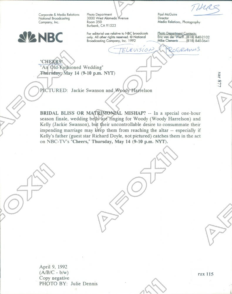 Jackie Kelly Swanson 1992 Actor Woody Harrelson & Jackie Swanson In