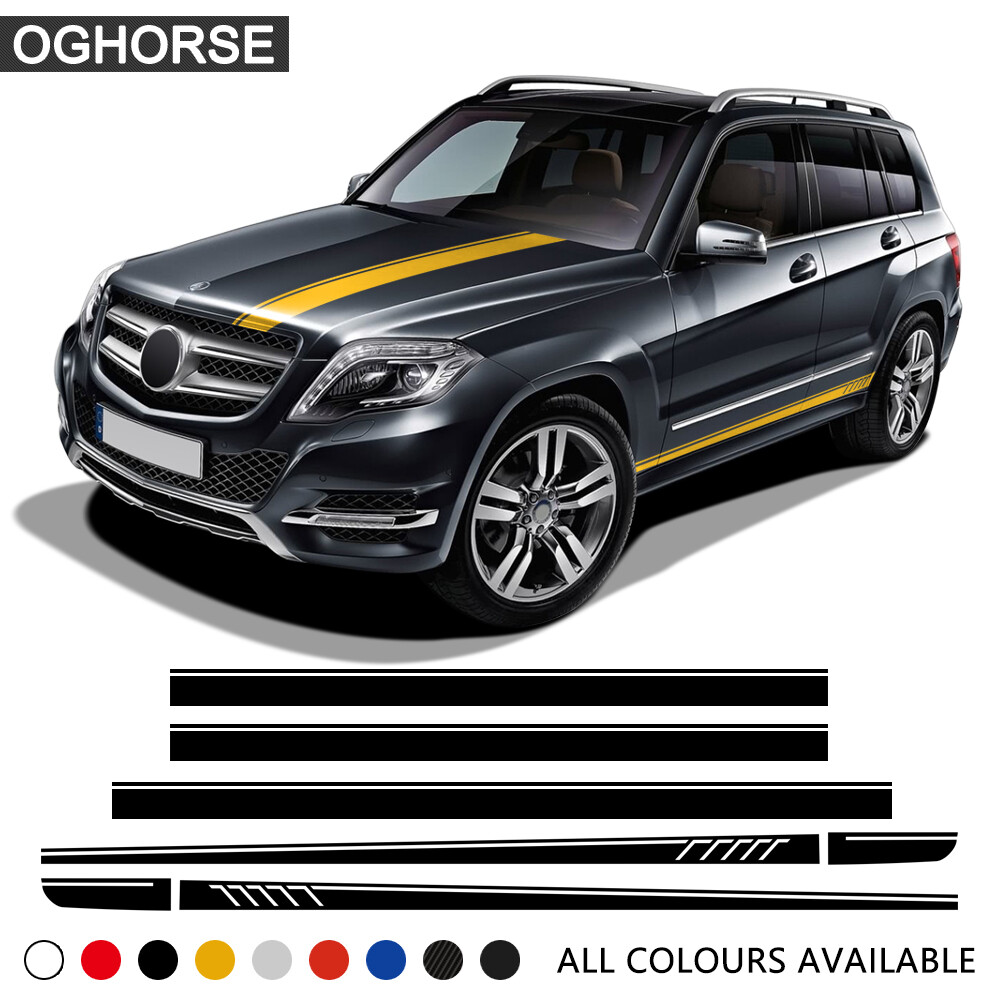 Side Skirt Stripes Hood Roof Rear Decal for Mercedes Benz GLE GLC Coupe ...
