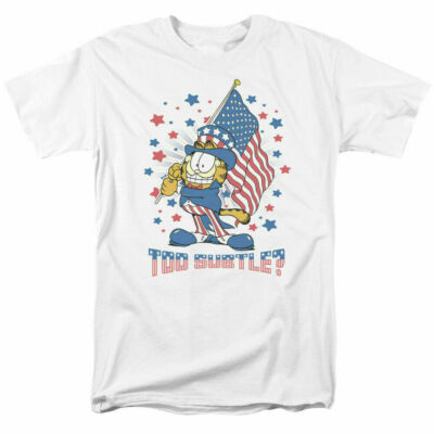 Garfield Patriotic Subtle T Shirt Licensed Comic Book Cartoon Tee White ...