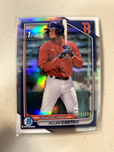 2024 Bowman Baseball #BCP-14 Allan Castro 1st Bowman Refractor /499 Red ...