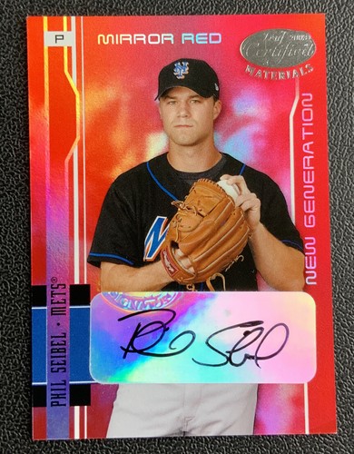 2003 Leaf Certified Materials Phil Seibel AUTO Rookie RC MIRROR RED ...
