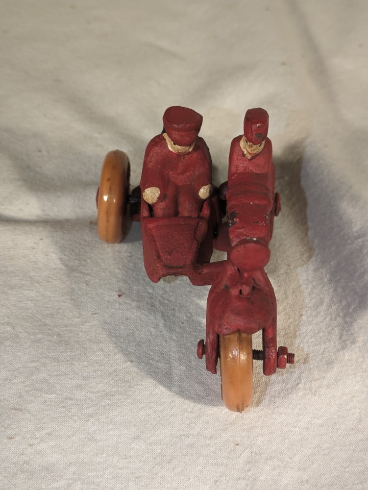 Lot of 6 Cast Iron Motorcycle Figures Vintage Die Cast Biker Toy Hubley ...