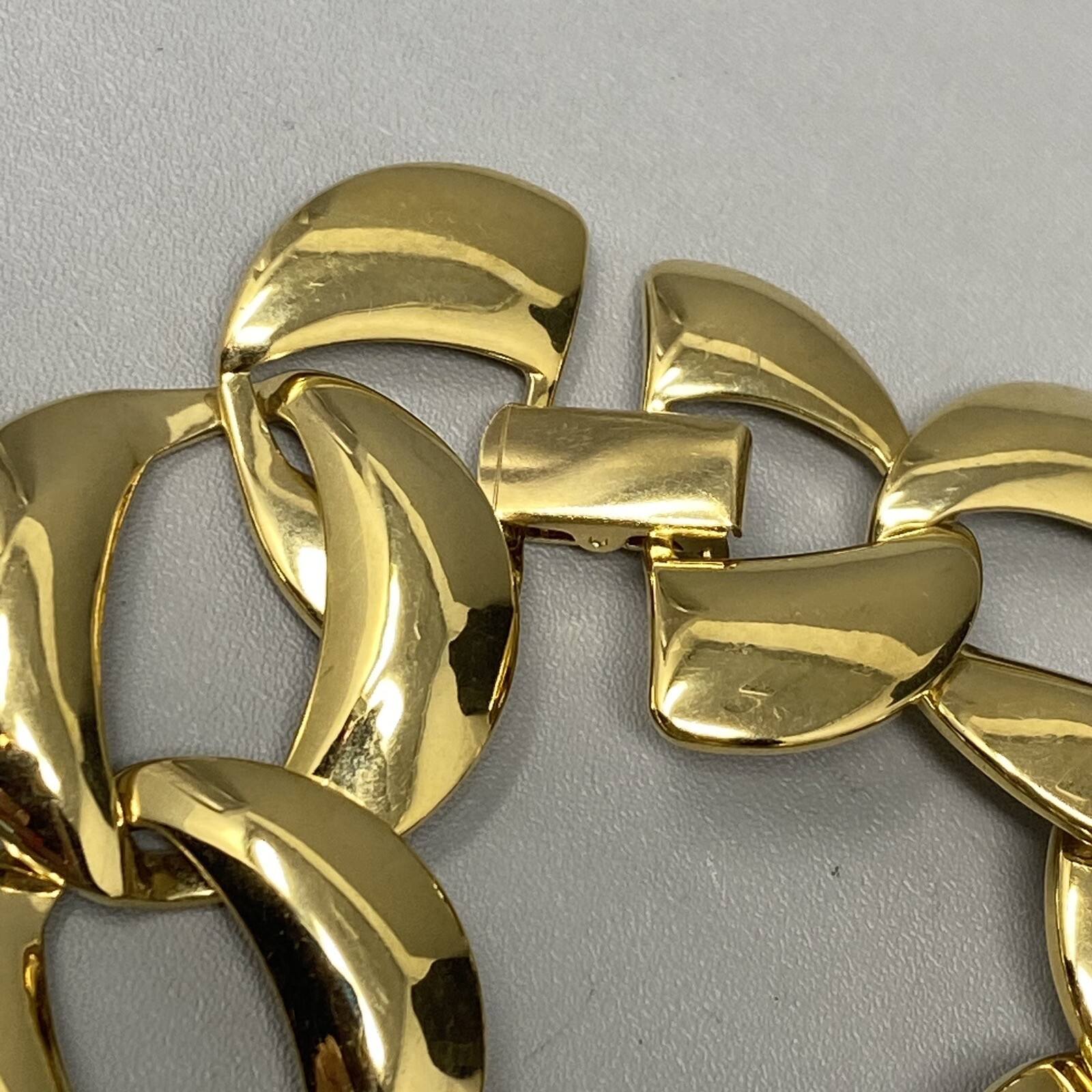 Classic Chain Link Bracelet Large Round Open Shiny Go… - Gem