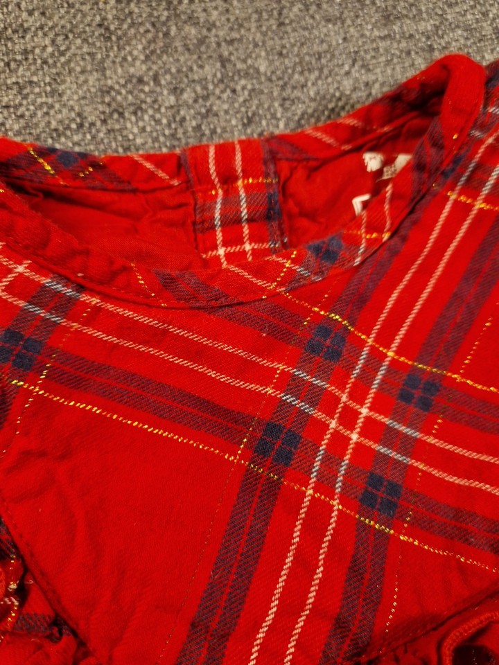 Tartan Christmas Party Dress 6-9 Months Baby Red Long Sleeved Outfit ...