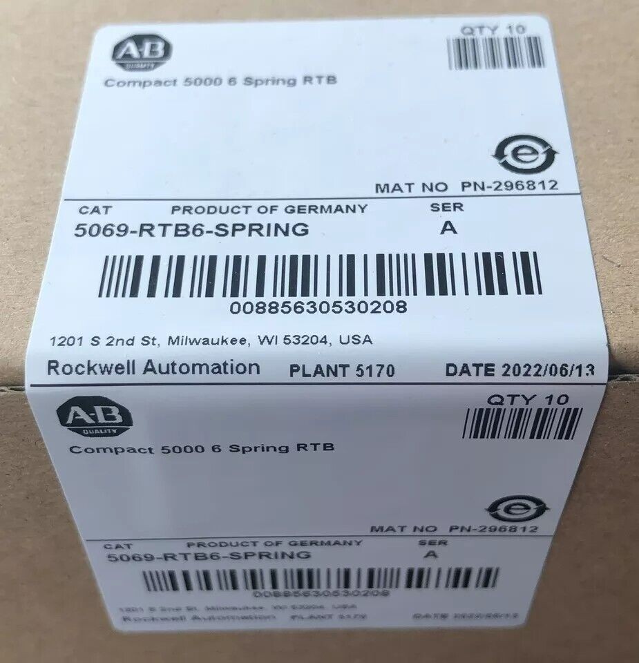 FACTORY SEALED Allen Bradley 5069-RTB6-SPRING CompactLogix removable ...