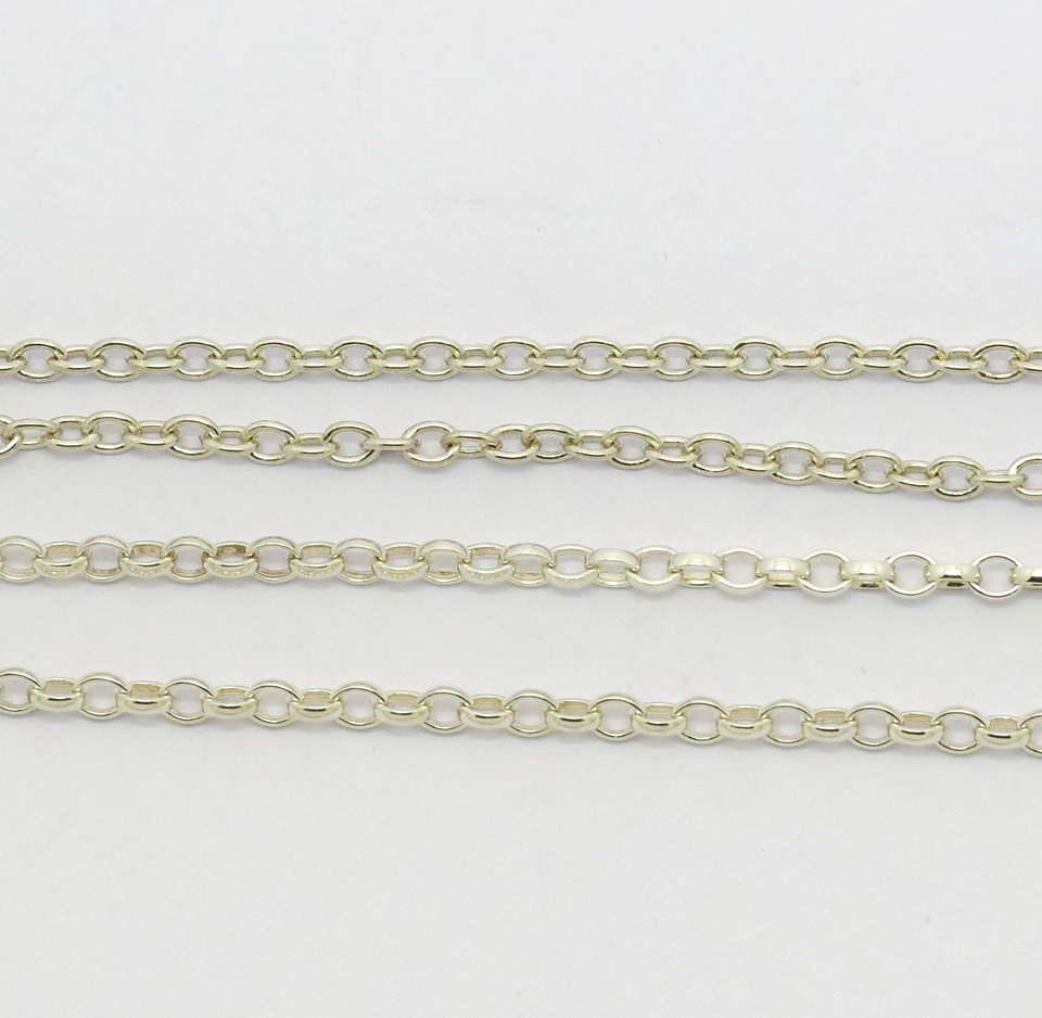 2 Sterling Silver Belcher Chains – 21" Italian Hallmark & 20¼" 925 ...