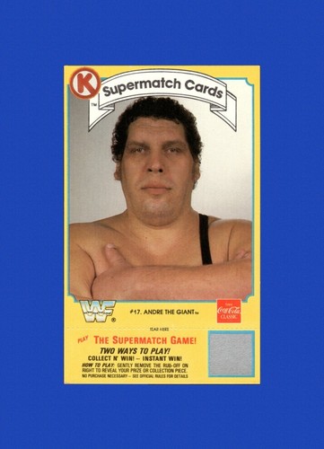 1987 Circle K/Coca-Cola Supermatch Cards Set-Break Andre The Giant EX ...