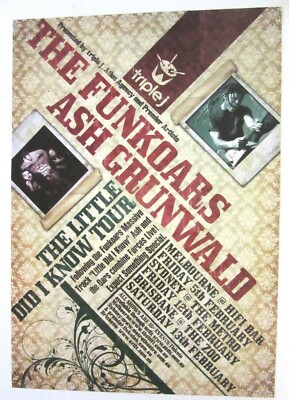 THE FUNKOARS / ASH GRUNWALD ORIGINAL TOUR POSTER | eBay Australia
