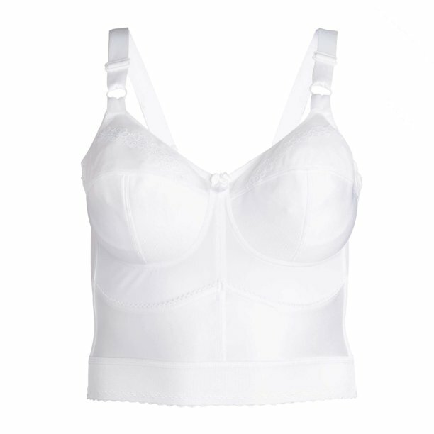 Cortland Shapewear Longline Wire Free Soft Cup White Bra Plus Size 52D ...