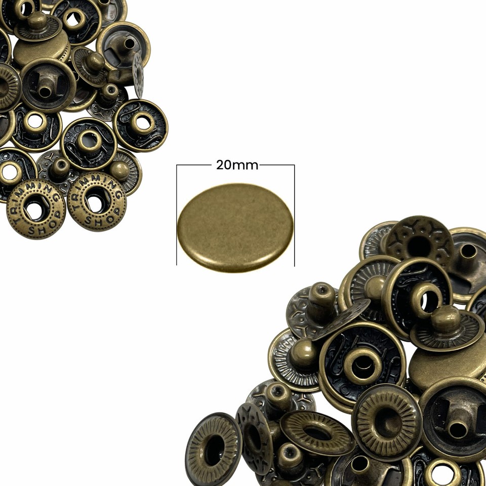 12/15/17/20mm S Spring Press Studs Button Large Metal Snap Fasteners ...