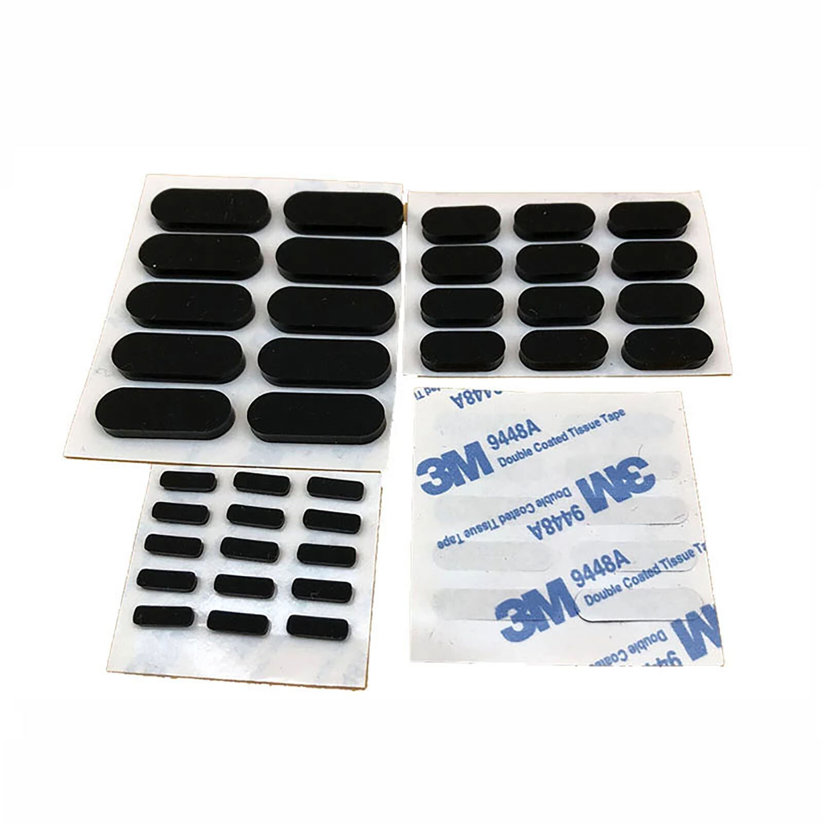 Black Rubber Pads Glass Cushion Gripper Self Adhesive Sticky Back Width ...