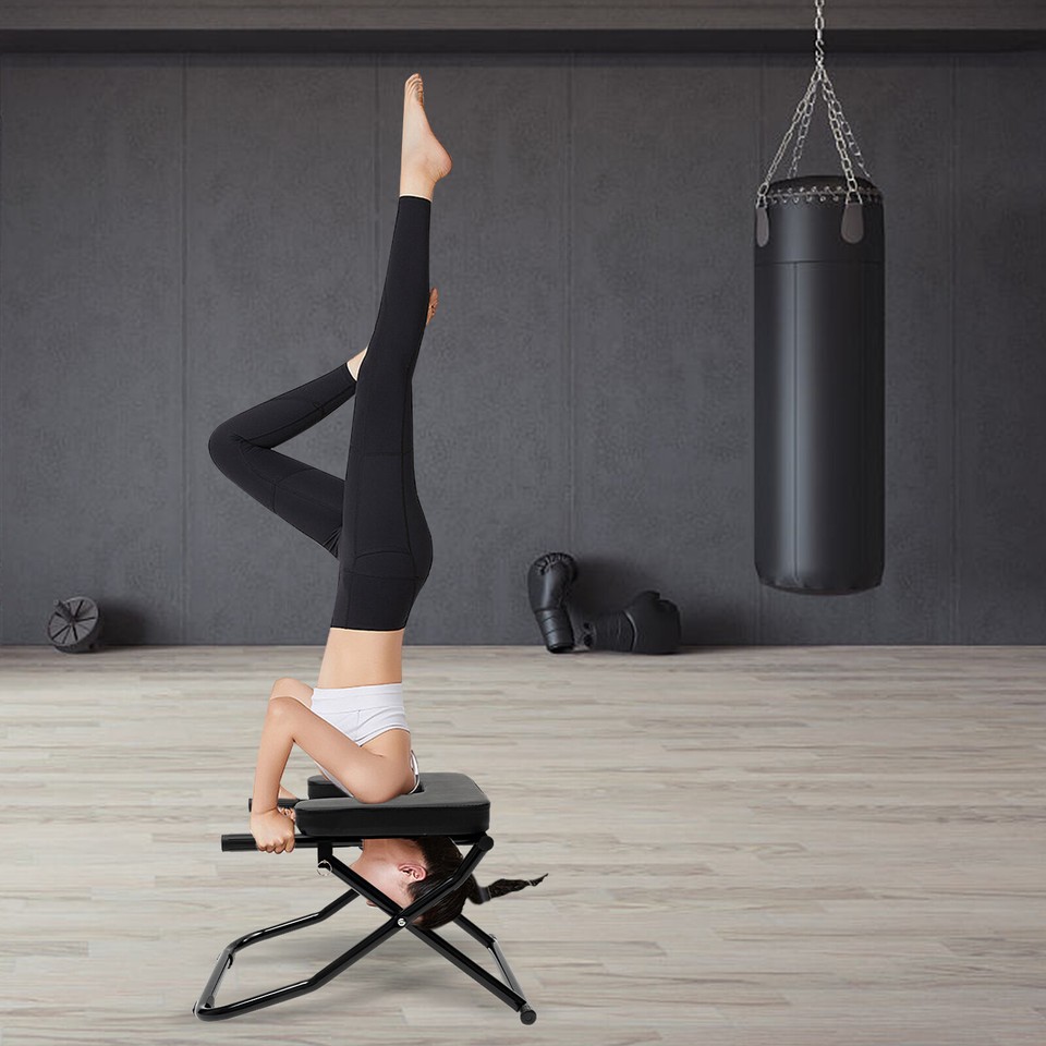 Yoga Inversion Chair Headstand Bench Foldable Strength Training Fitness ...