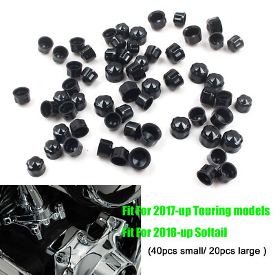 Black Engine Bolt Cover Caps Kit for Harley Street Glide Road King ...