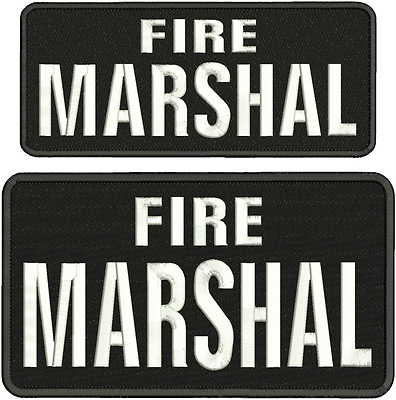 Fire Marshal Embroidery Patch 4x10 and 6x11hook on back White Letters ...