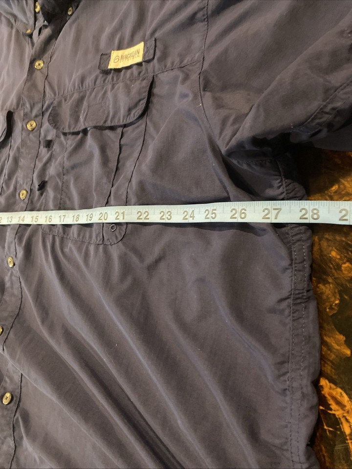 Magellan Outdoors Men’s 3XL Navy Blue Fish Gear Button Down Shirt ...