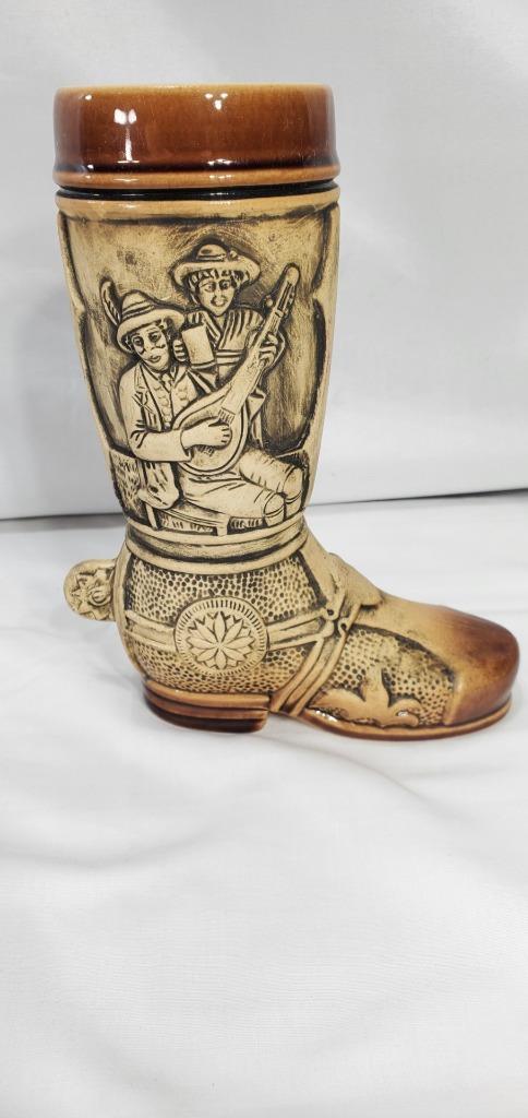 King-Werk Brown Relief German Beer Stein Boot .5 L Handmade Hand ...