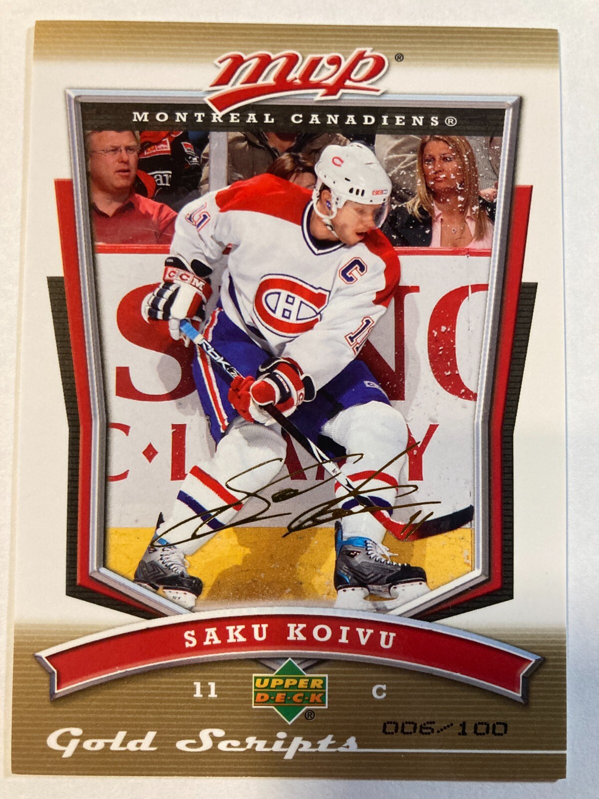 2007-08 Upper Deck MVP Gold Script - SAKU KOIVU #51 Montral Candiens ...