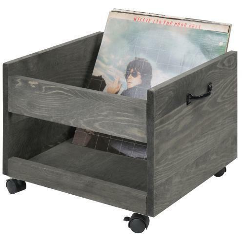 Vintage Rolling Vinyl Record Storage Crate/ Album Display Box Home ...