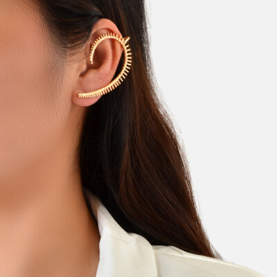 1 pc Gold Cuff Earring Piercing Cartilage Ear Cuff Ear Clip Wrap Around ...