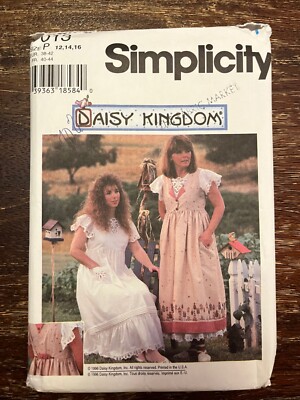 Simplicity 7013 UNCUT Sewing Pattern, Misses' Pinafore & Dress, Size 12 ...