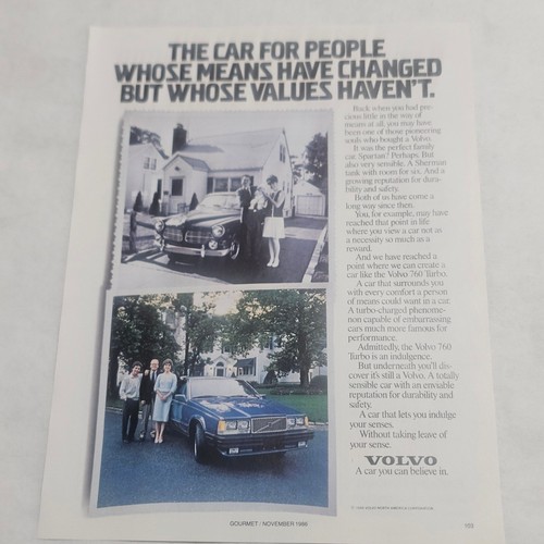 Volvo 760 Turbo Photo of Old Volvo and New Volvo with family Print Ad ...