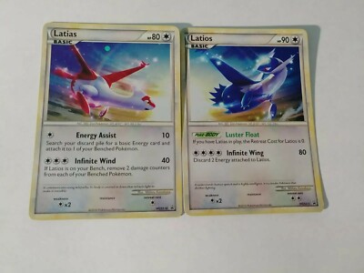 Latios and Latias HGSS10 + HGSS11 Black Star Promo Rare Holo Pokemon ...