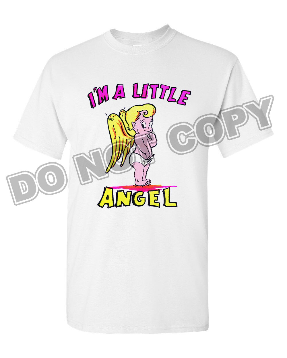 Men's T-shirt Novelty Retro Design 70's I'm a Little Angel | eBay