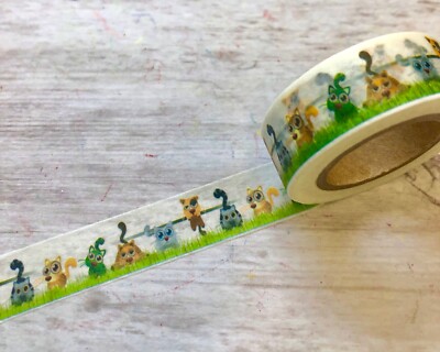 Kitty Cat Dog Puppy Kitten Washi Tape Papercraft Planner Supply Journal ...
