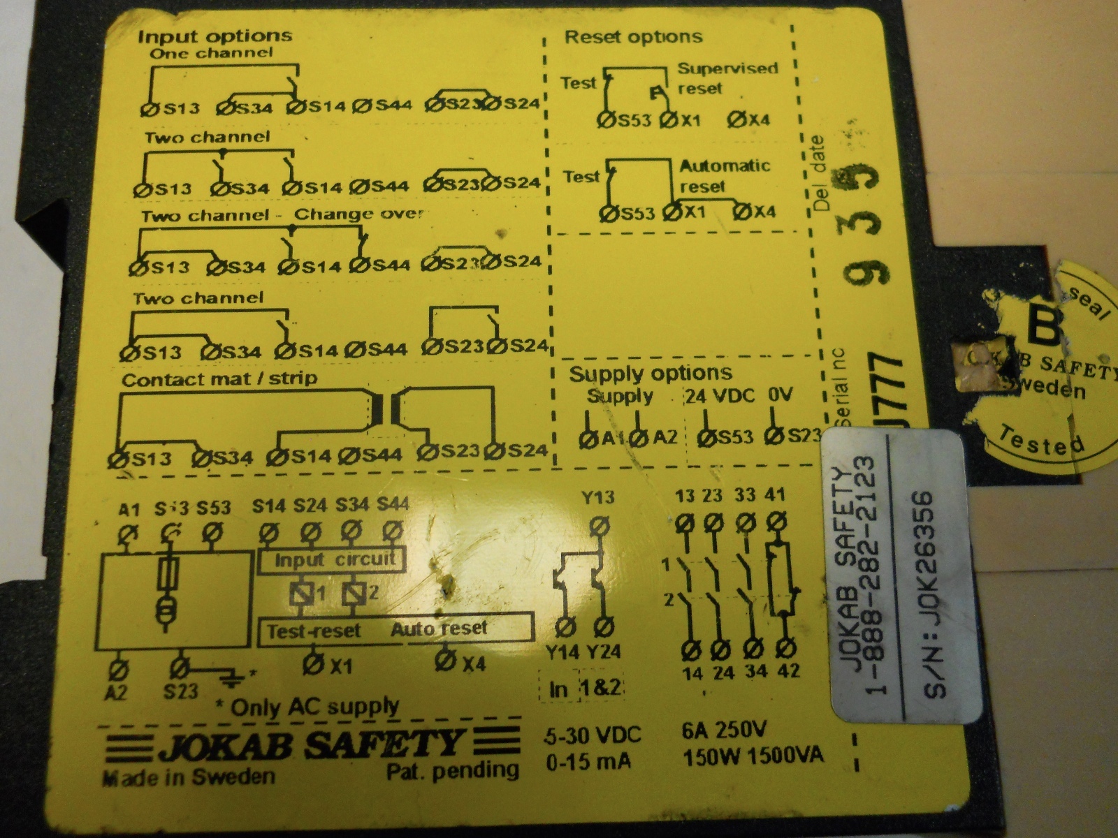 JOKAB SAFETY RT6 24VDC SAFETY RELAY MODULE USED WORKING CONDITION | eBay