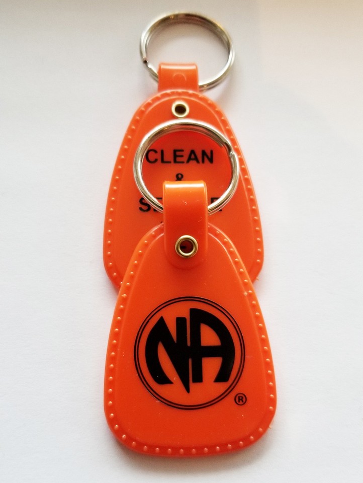 Narcotics Anonymous - NA - 5 year ORANGE & BLACK KEY TAG - 5+ yr clean ...