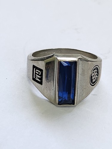 10K White Gold sz 7 General Motors Buick Logo Service Signet Ring 7g ...