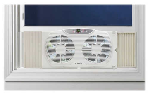 Lasko Electrically Reversible Twin Window Fan with Remote Control ...