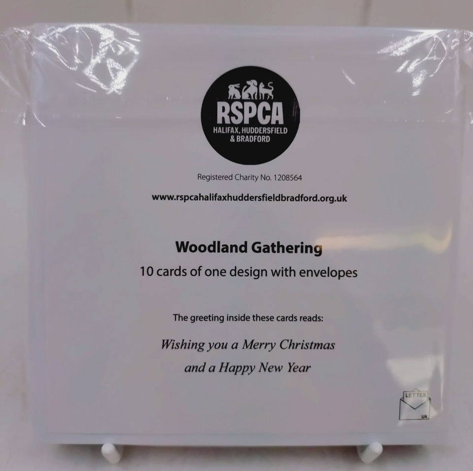 RSPCA HHB Charity Christmas Cards Pack of 10 Woodland Gathering Design ...