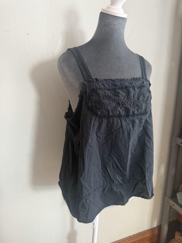Vintage Mossimo Black Eyelet Lace Cami Tank Top. Boho Hippie Festival ...