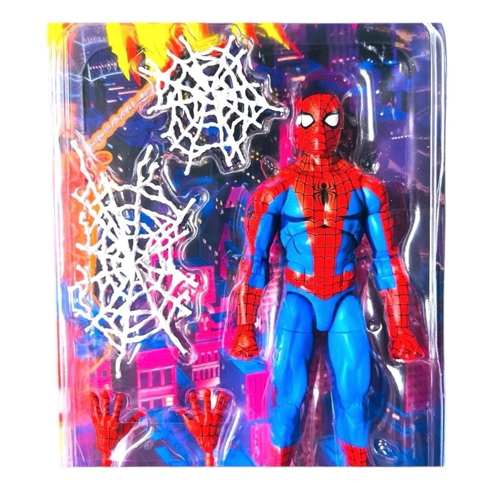 Marvel Legends Retro Spider-Man Animated Cel Shaded Figure Authentic ...