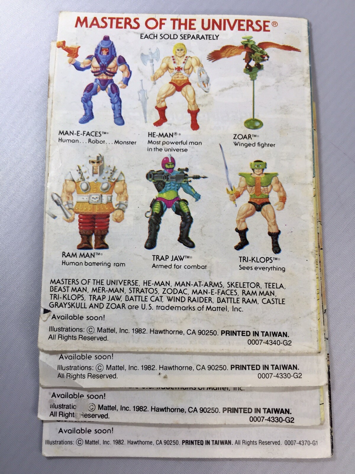1981-83 MATTEL MASTERS OF THE UNIVERSE HE-MAN MINI COMIC BOOK ...