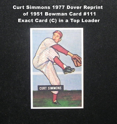 CURT SIMMONS 1977 Dover Reprint of 1951 Bowman Card #111 _ EXACT CARD ...