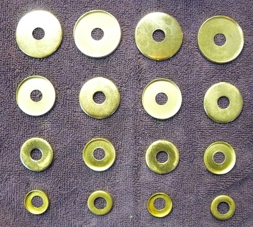 Lot of 16 Lamp Check Rings 1 1/2”, 1 1/4”, 1”, 3/4” Steel Brass Plate ...