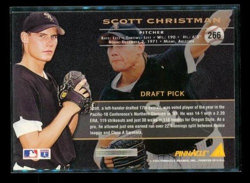 Vintage 1994 PINNACLE DRAFT Baseball Trading Card #266 SCOTT CHRISTMAN ...