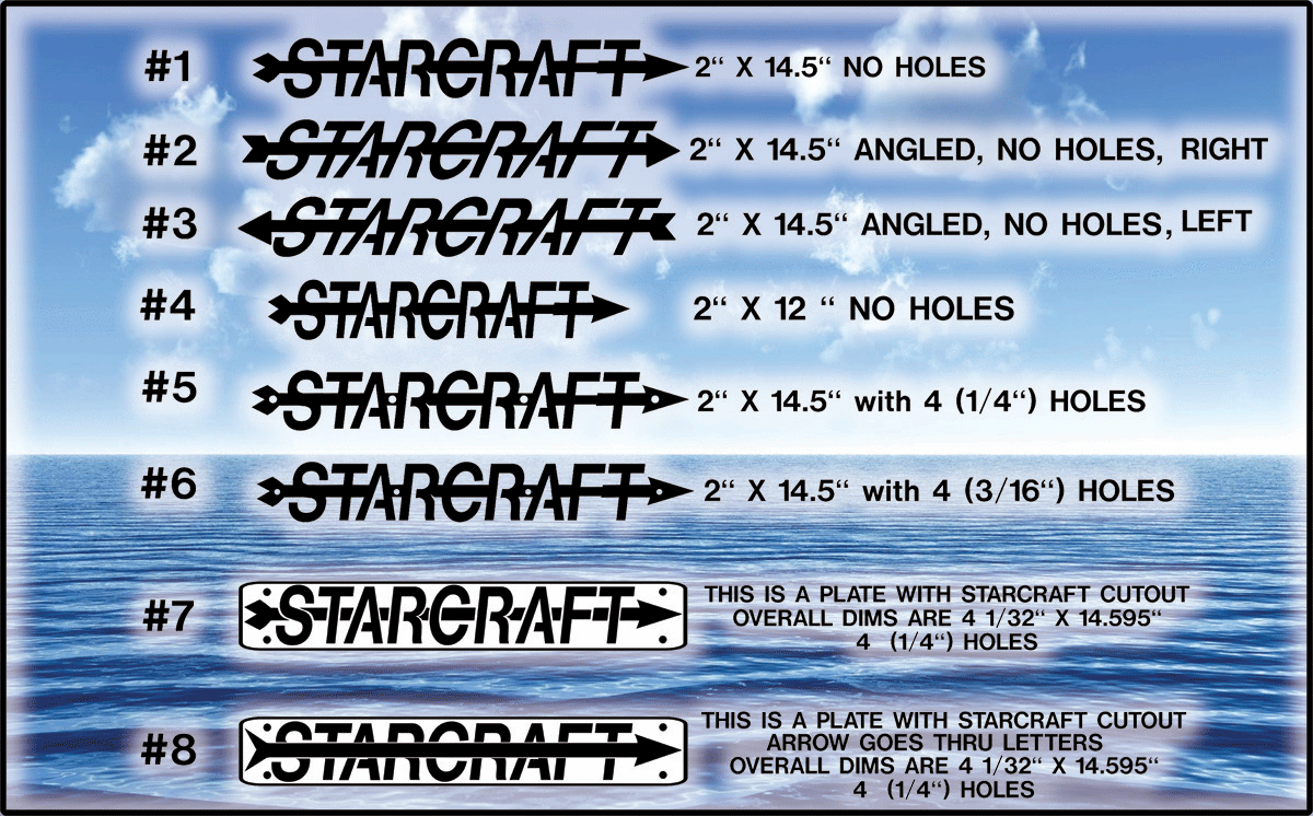 STARCRAFT BRUSHED STAINLESS STEEL EMBLEM BADGE BOAT LOGO - 8 Designs (1 ...